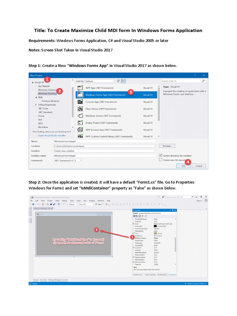 How To Create Maximize Child MDI Form in Windows Forms Application | PDF | Business | Finance ...