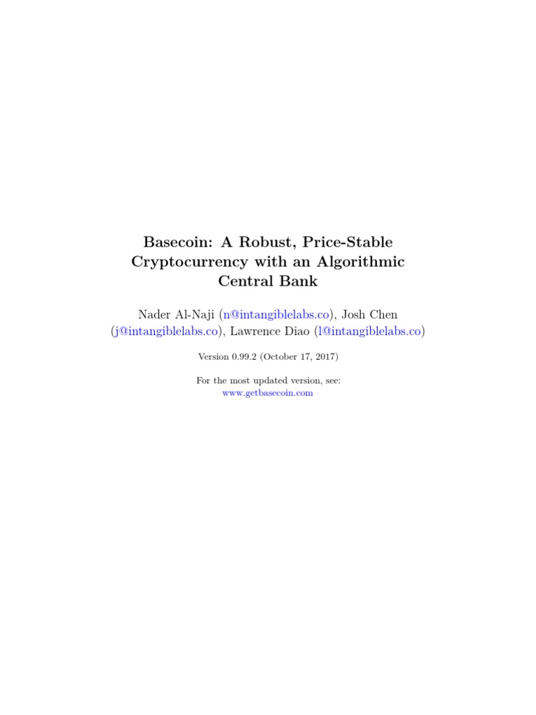 Basecoin Whitepaper 0 99 | PDF | Fixed Exchange Rate System ...