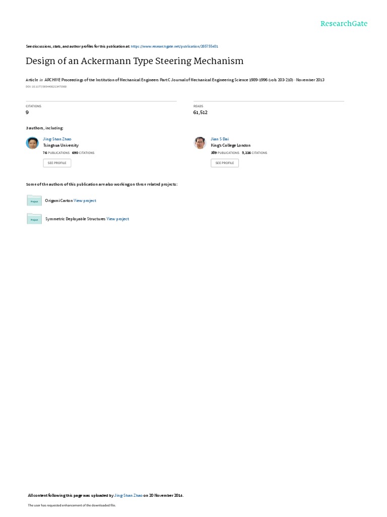 Ackermann Steering Design Guide | PDF | Steering | Kinematics