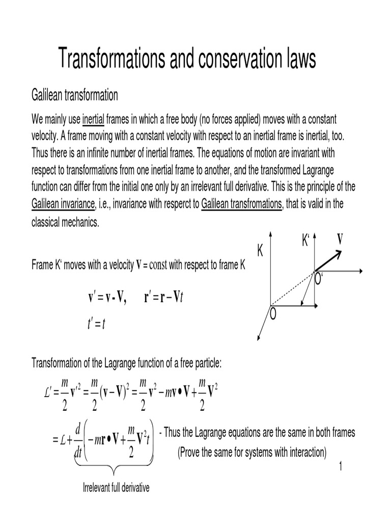 AM Fall 2007 02 Transformations and Conservation Laws | PDF ...
