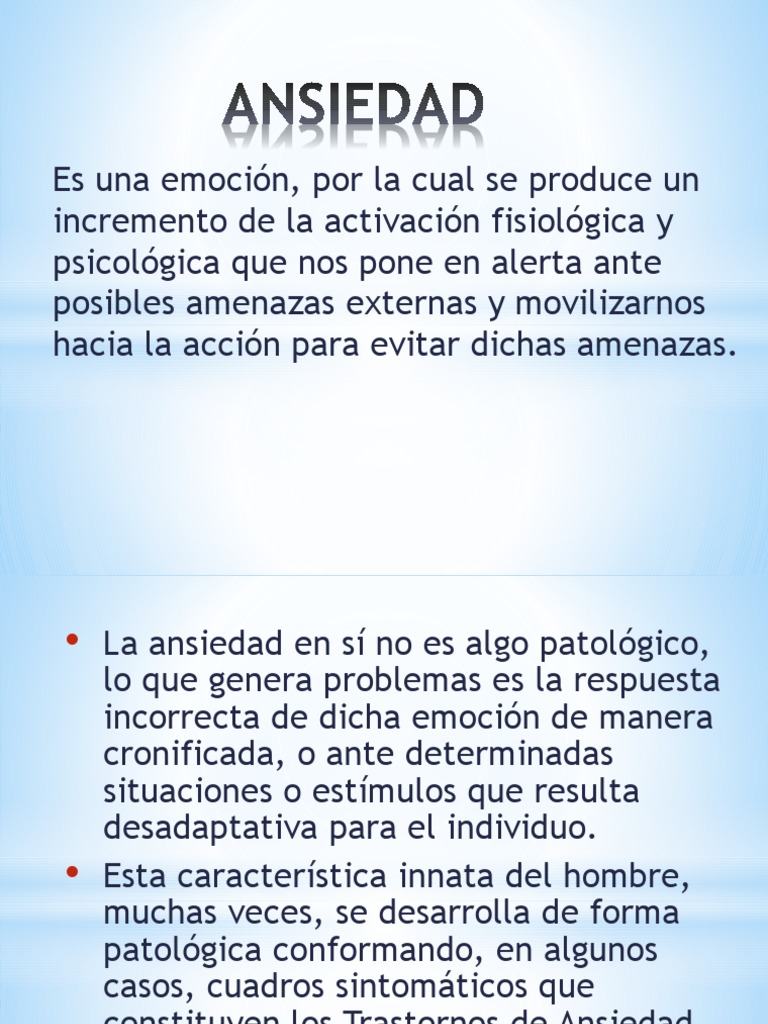 ANSIEDAD | PDF | Relaciones personales, crianza y desarrollo personal