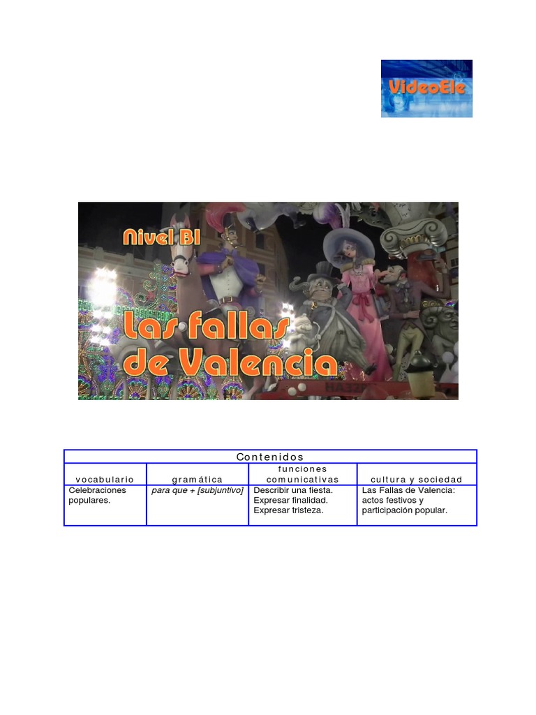 B1 - Las Fallas de Valencia Actividades | PDF | Ocio