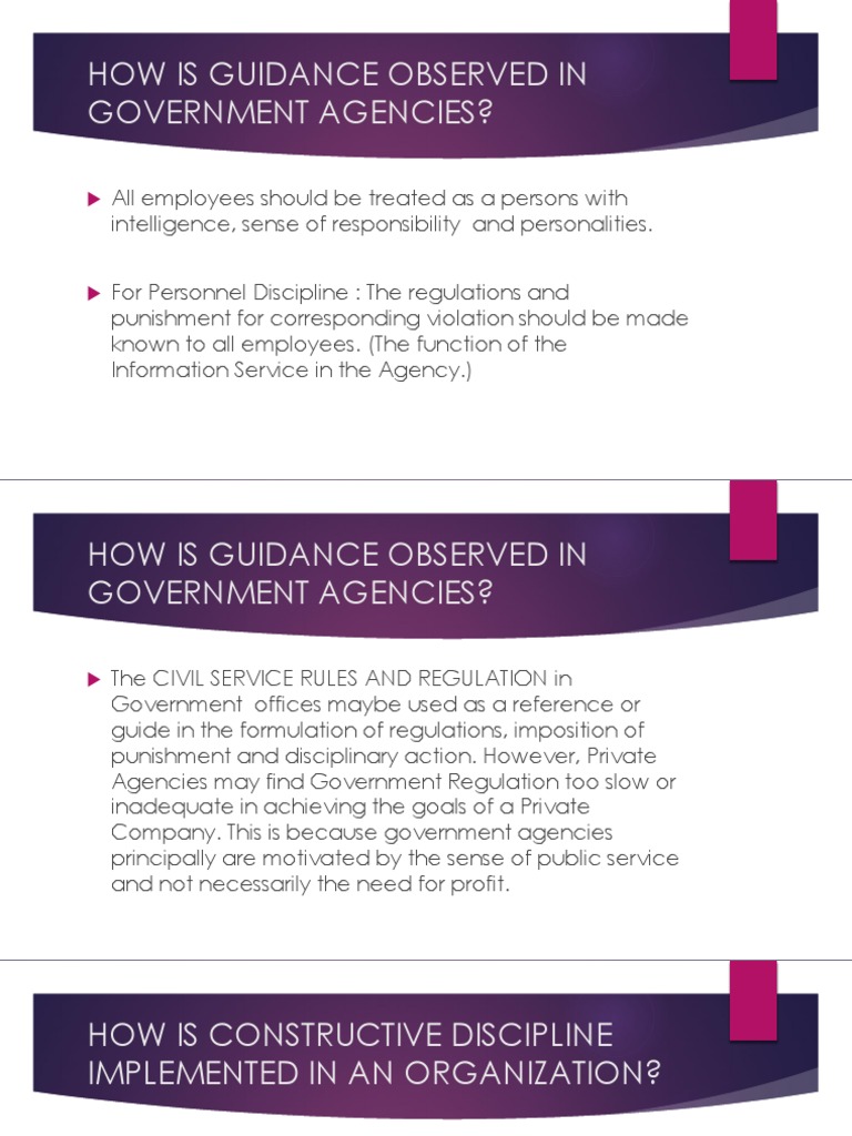 How Is Guidance Observed in Government Agencies? | PDF | Career & Growth