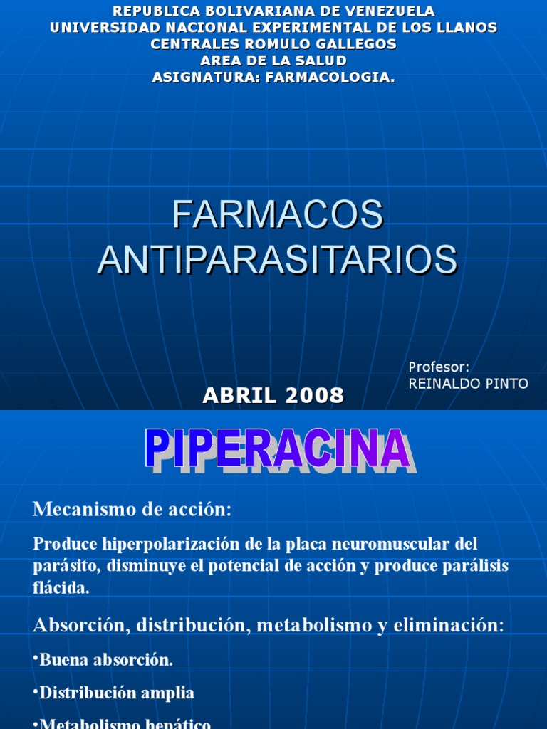 8 Farmacos Antiparasitarios | PDF | Farmacología | Especialidades Medicas