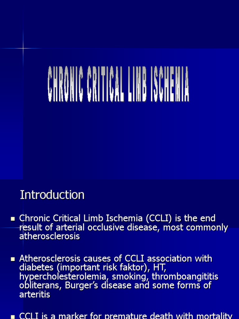 Critical Limb Ischemia | Ischemia | Atherosclerosis