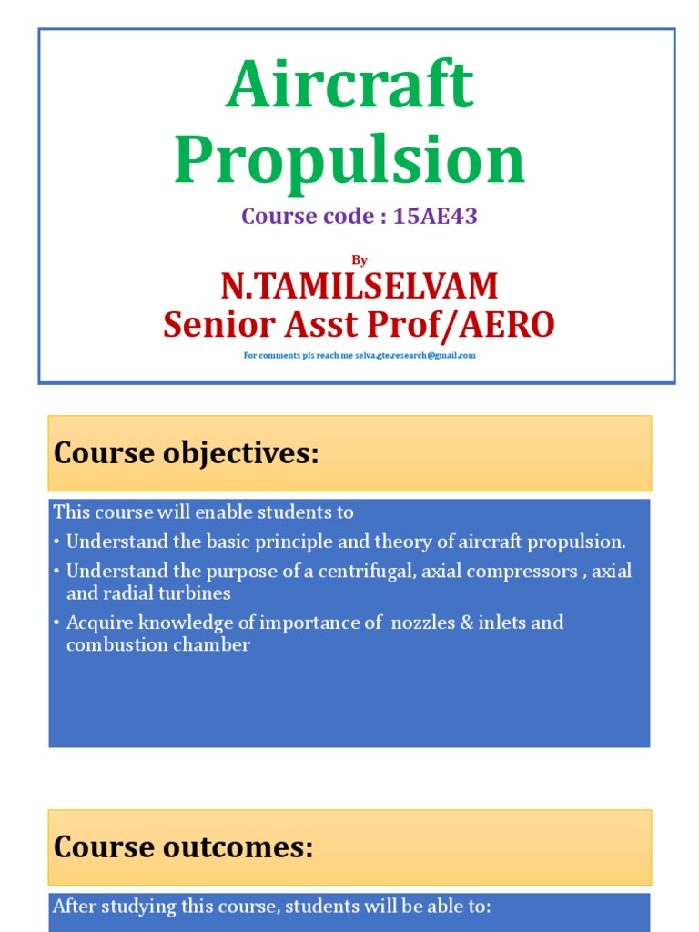 Aircraft Propulsion - Complete Notes | PDF | Turbine | Combustion