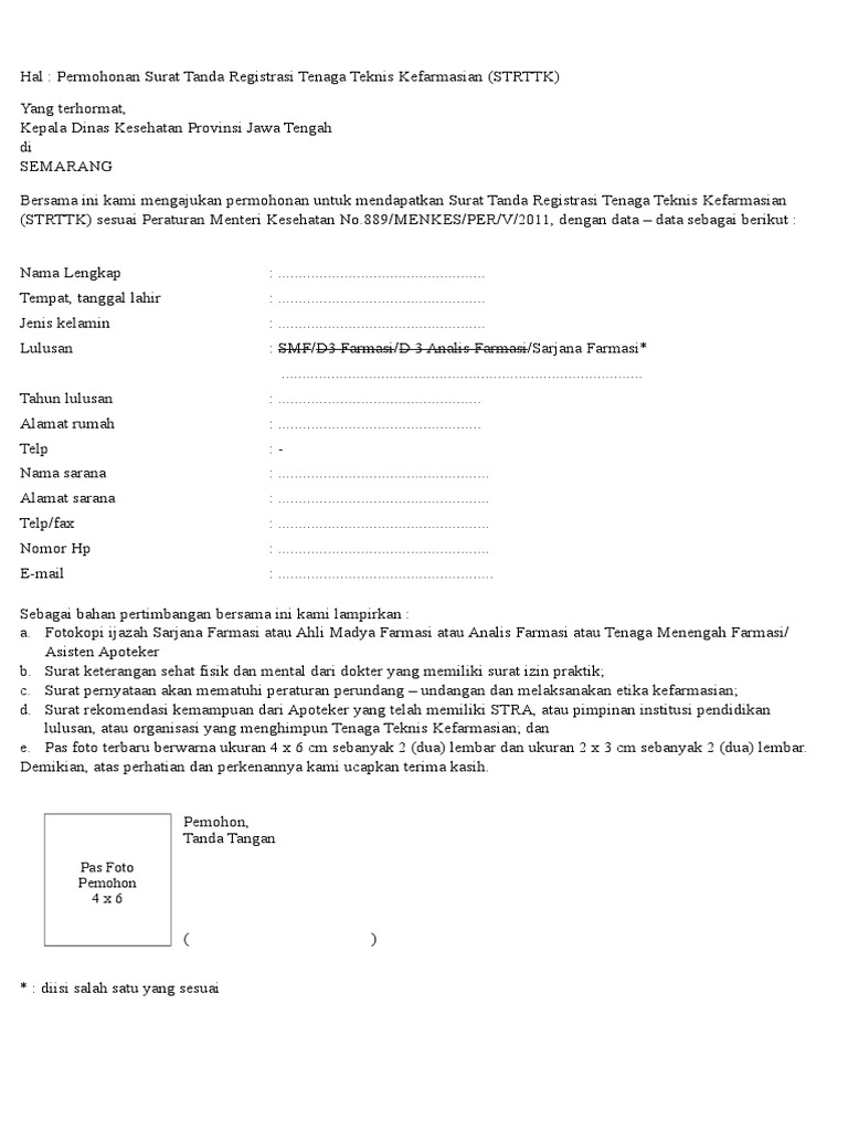 Form STRTTK Dan Surat Pernyataan-1 | PDF