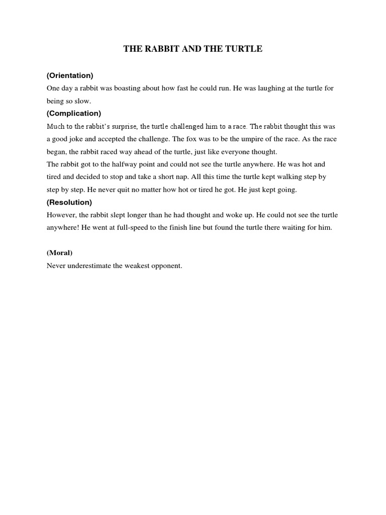 The Rabbit and The Turtle | PDF