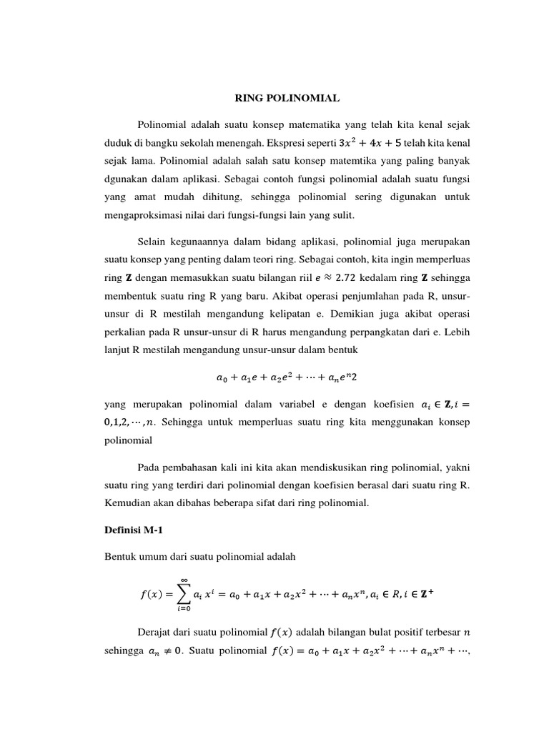 Ring Polinomial | PDF