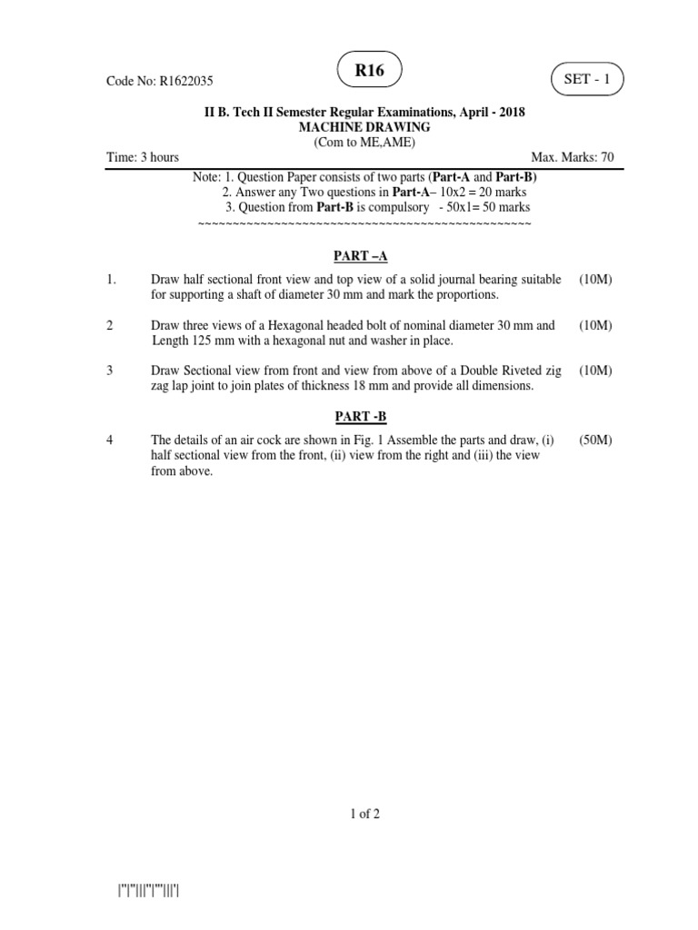 Machine Drawing PDF | PDF | Screw | Mechanical Engineering