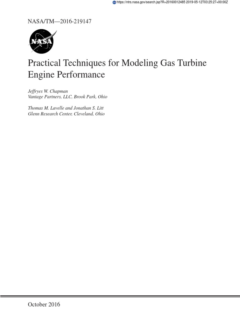 Practical Techniques For Modeling Gas Turbine Engine Performance | PDF ...