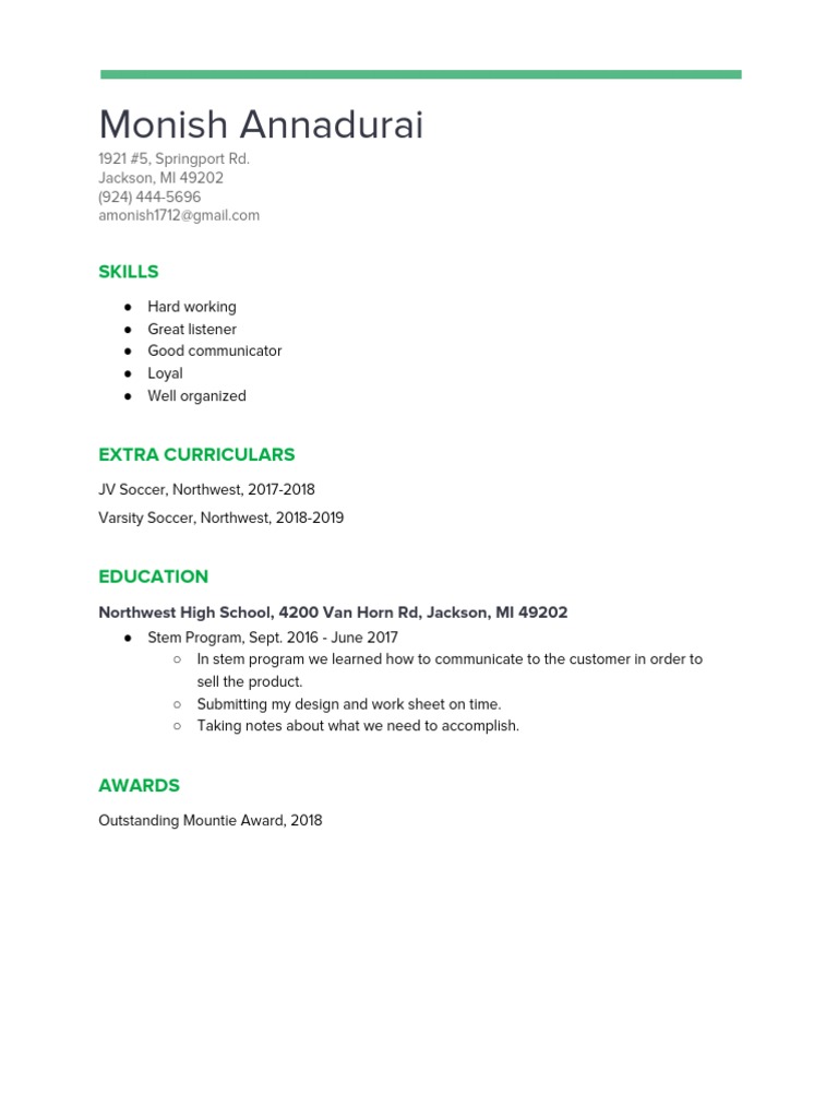 Monish Annadurai: Skills | PDF