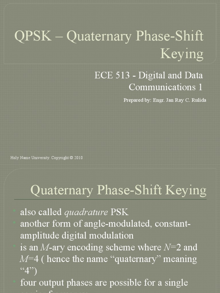 QPSK - Quaternary Phase-Shift Keying | PDF | Media Technology | Modulation