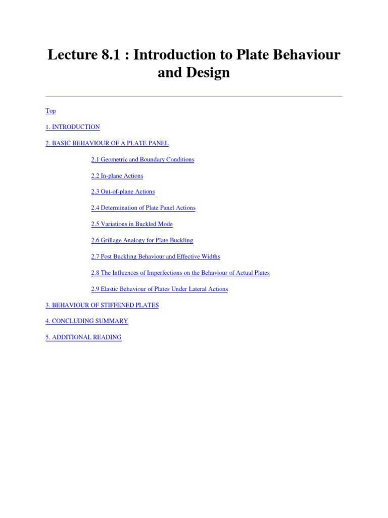Plates and Shells | PDF | Buckling | Bending
