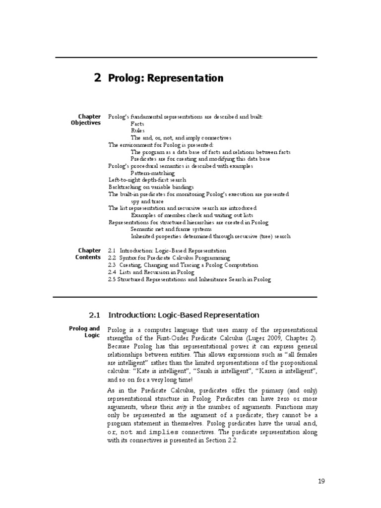 Ch2 Prolog Representation Pdf Pdf First Order Logic Inheritance Object Oriented