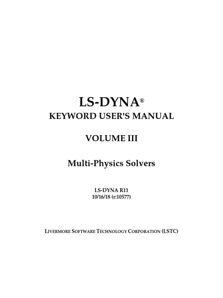 Ls Dyna Manual Volume Iii R11 Pdf Pdf Fluid Dynamics Boundary Layer