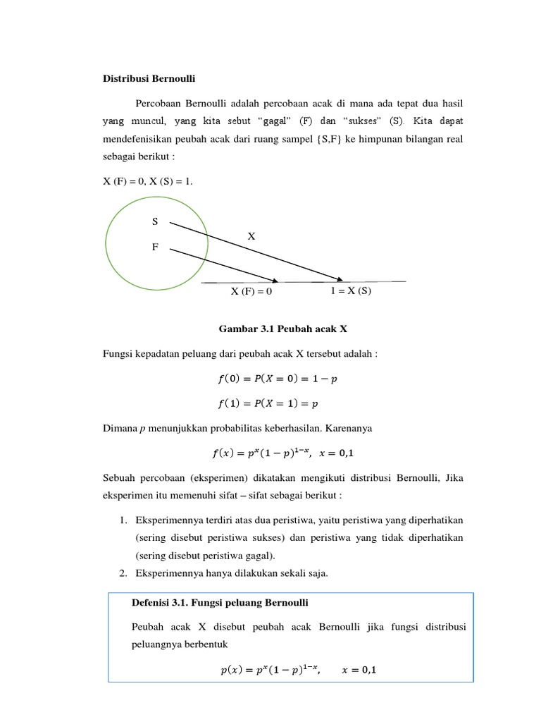 Definisi dan Contoh Distribusi Bernoulli | PDF