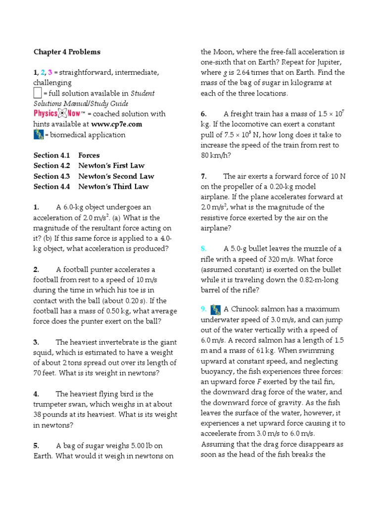 EOC Chapter4 | PDF | Friction | Force