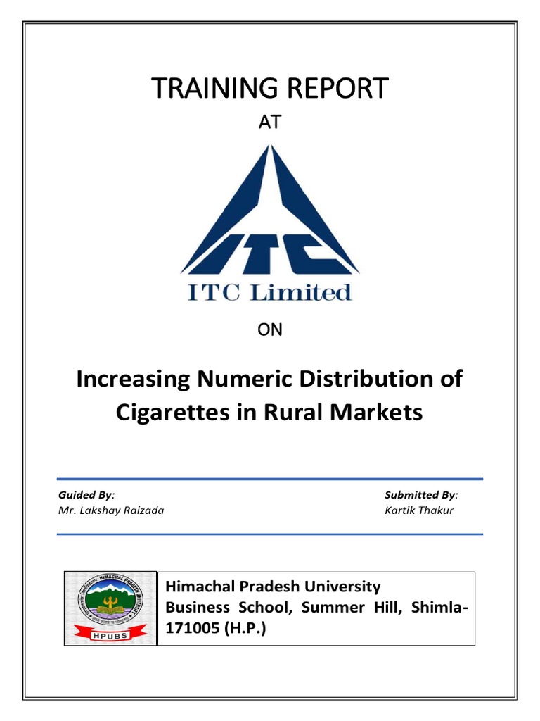 ITC Training Report Report | PDF | Brand | Marketing