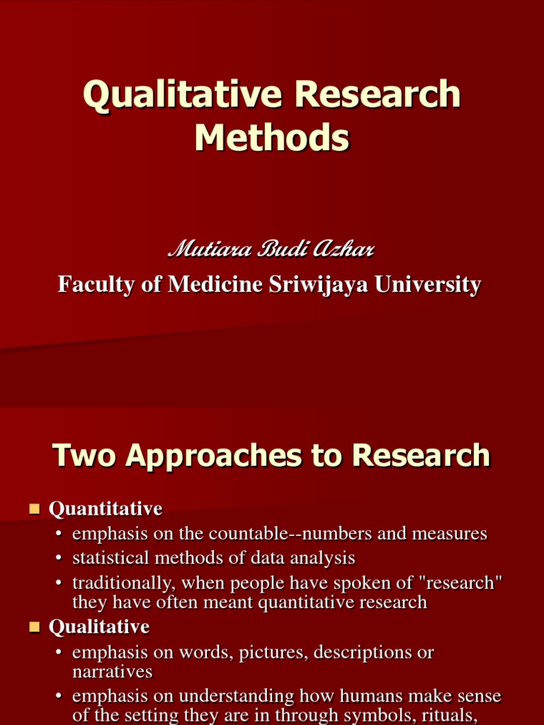 DrMBA - Qualitative Research | PDF | Qualitative Research | Focus Group