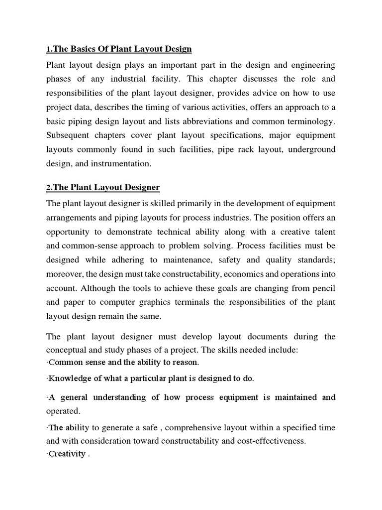 Plant Layout Design | Download Free PDF | Design | Specification ...