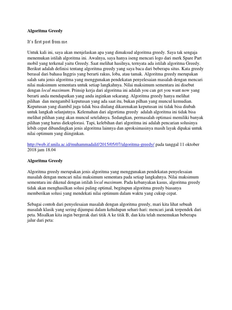 Algoritma Greedy | PDF