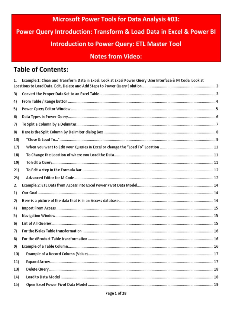003 MSPTDA IntroToPowerQuery | PDF | Microsoft Access | Microsoft Excel
