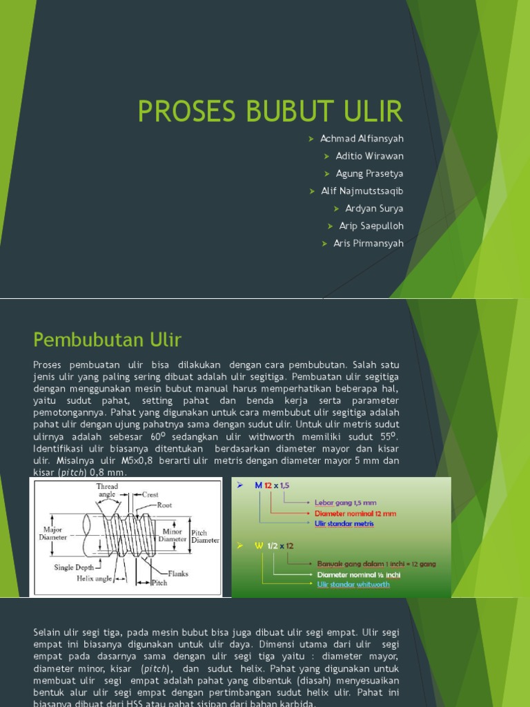 Proses Pembubutan Ulir Segitiga | PDF