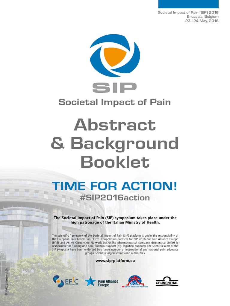 SIP 2016 Abstract & Background Booklet V.6 PDF | PDF | Chronic ...