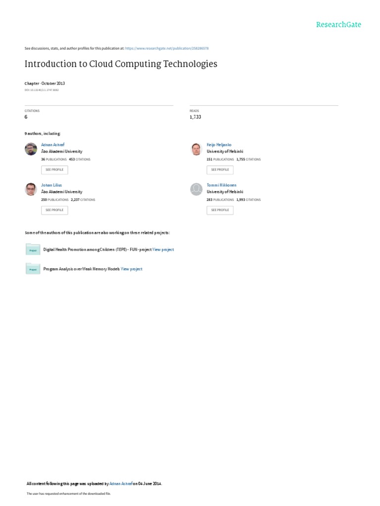 Cloud Book Chapter1 | PDF | Cloud Computing | Map Reduce