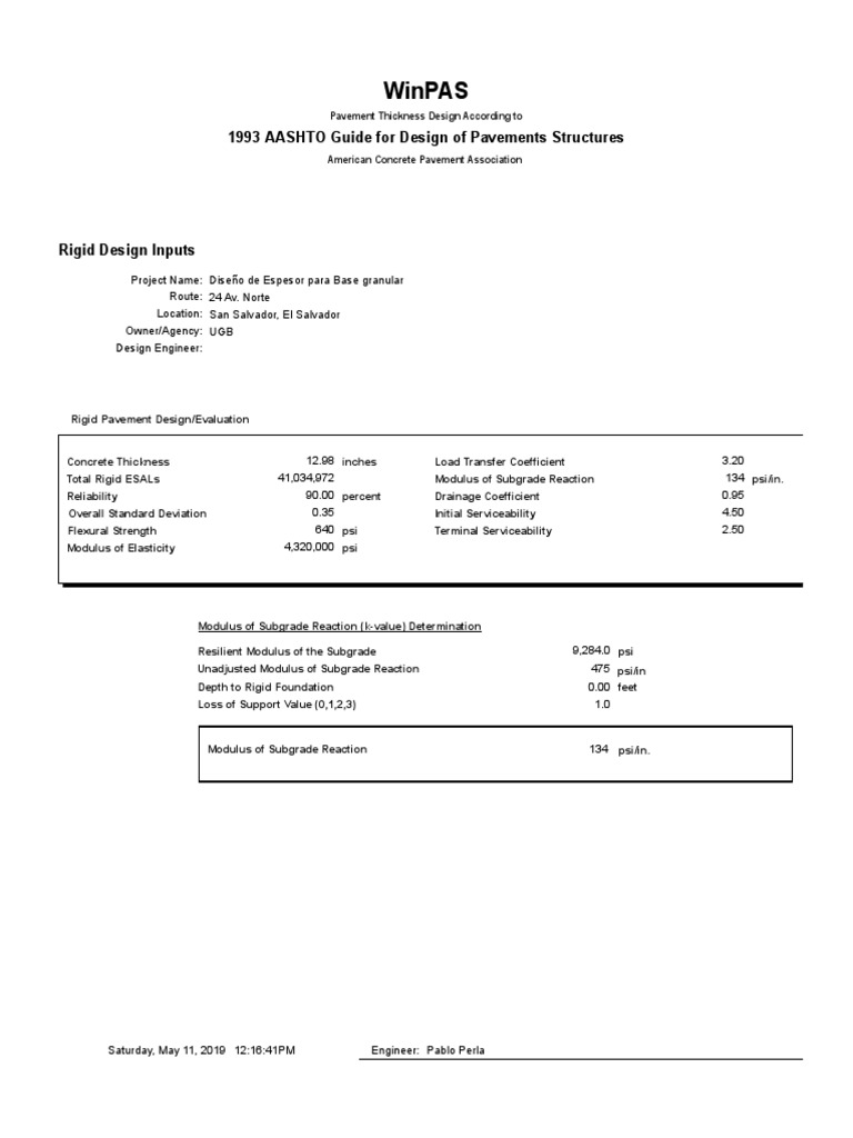 Winpas: 1993 Aashto Guide For Design of Pavements Structures | PDF