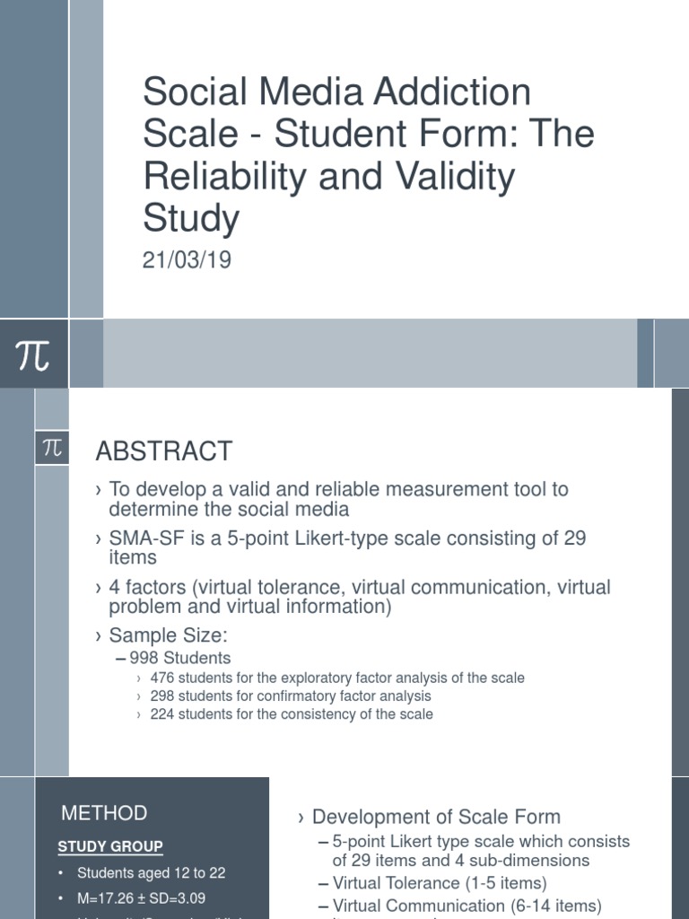 Social Media Addiction Scale - Student Form: The Reliability and ...
