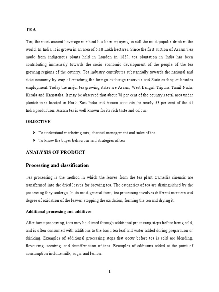 Marketing On Tea | PDF | Tea | Consumer Behaviour