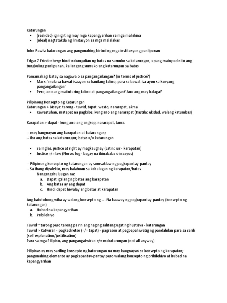 Pilipinong Konsepto NG Katarungan | PDF