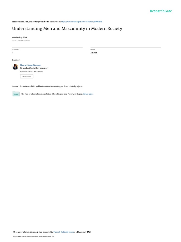 Masculinity PDF | PDF | Masculinity | Gender