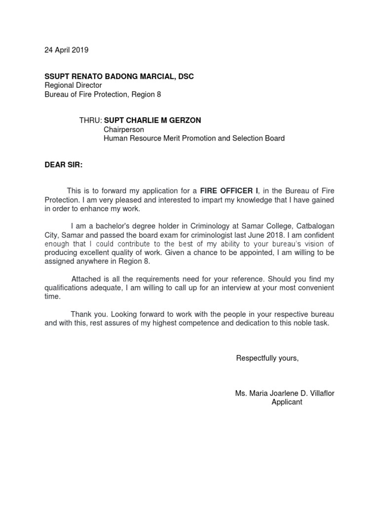 Application Letter | PDF