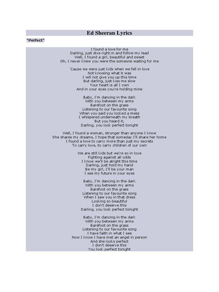 Dont Ed Sheeran Lyrics