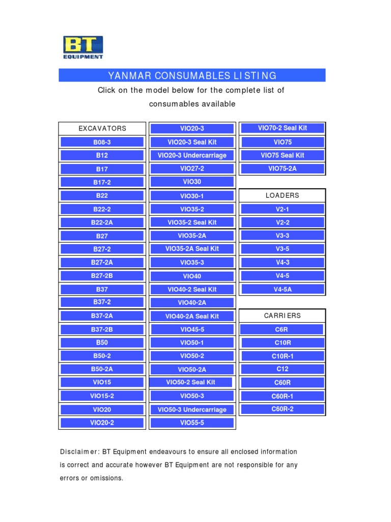 YANMAR All Filter | Machines | Engines