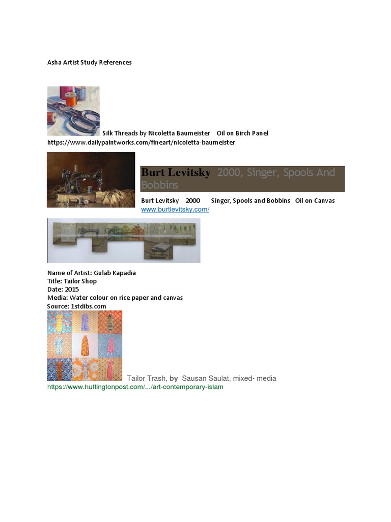 Asha Artist Study References | PDF | Art | Lifestyle