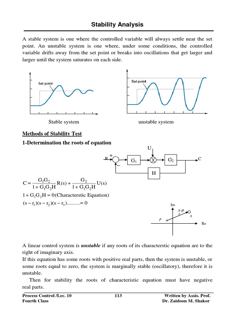 Stability Analysis in Control Systems | PDF | Stability Theory ...