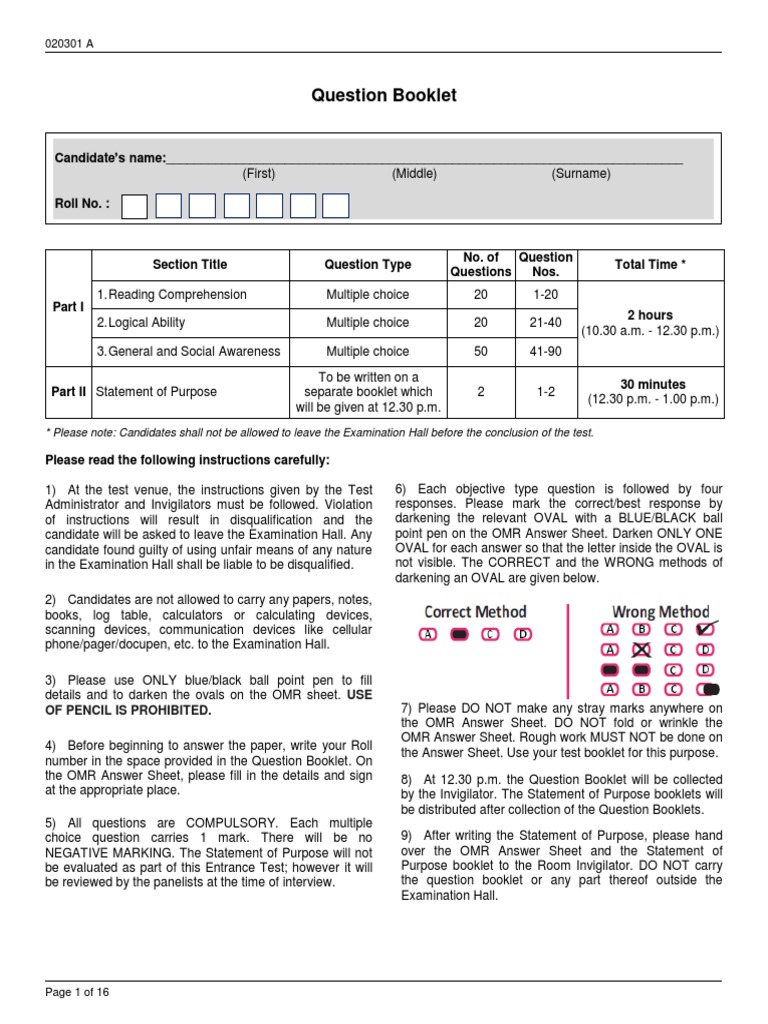 Examination Instructions and Format Guide | PDF | Physician | Health Care