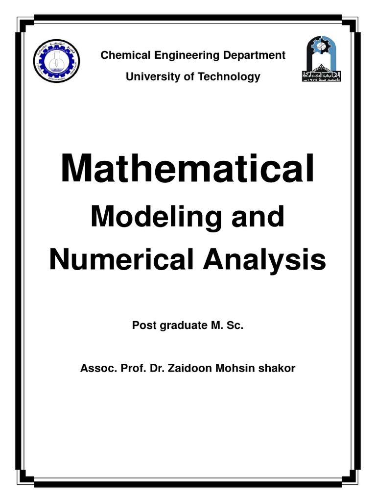Mathematical Modeling And Numerical Analysis M Sc Pdf Pdf Mathematical Model Nonlinear System