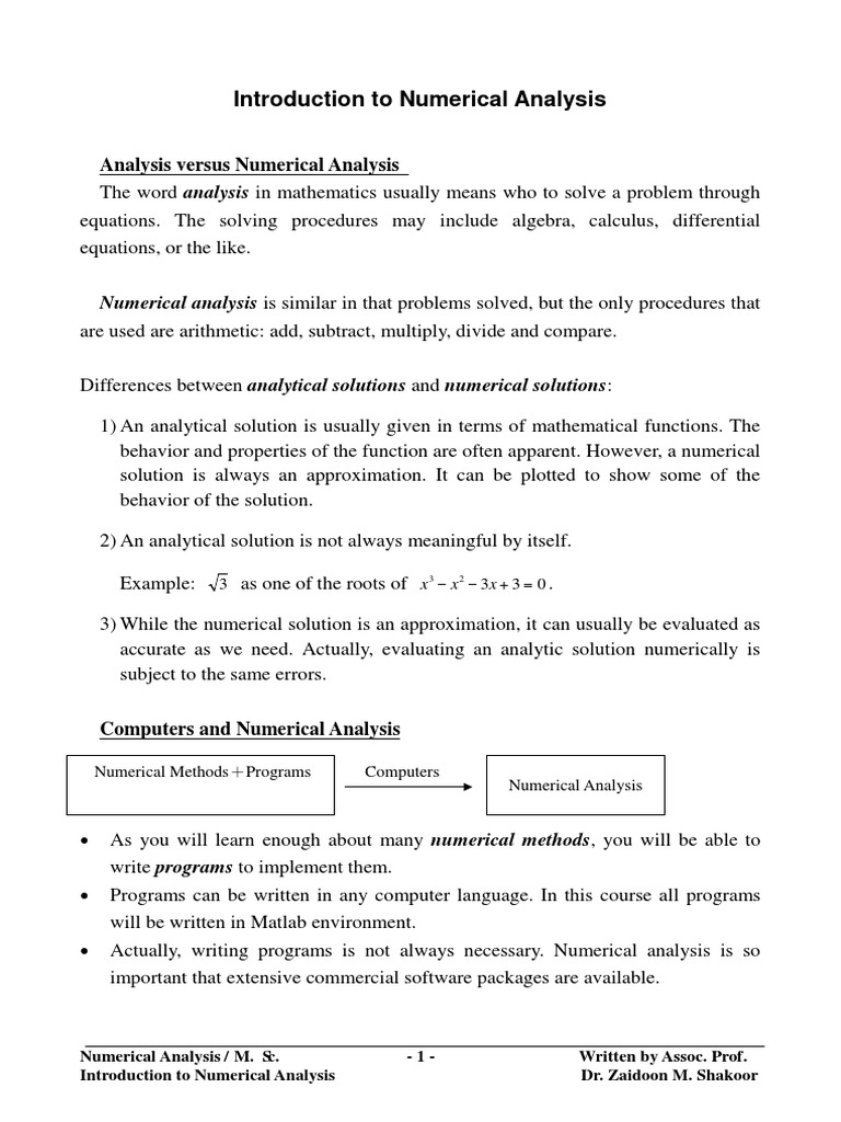 Numerical Analysis Overview | PDF | Numerical Analysis | Pi