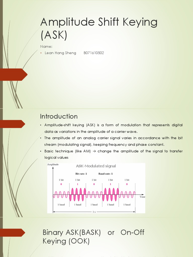 Amplitude Shift Keying (ASK) | Download Free PDF | Detector (Radio ...