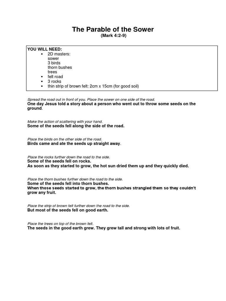 The Parable of The Sower | PDF | Home & Garden