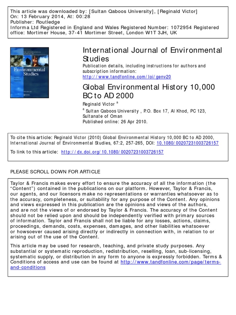 Global Environmental History 10 000 BC T PDF | PDF | Hunter Gatherer ...