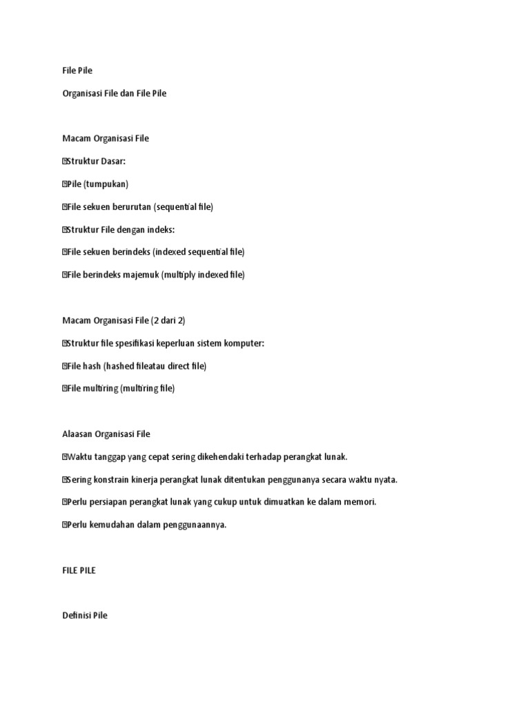 Struktur dan Kinerja File Pile | PDF | Komputer | Teknologi & Rekayasa