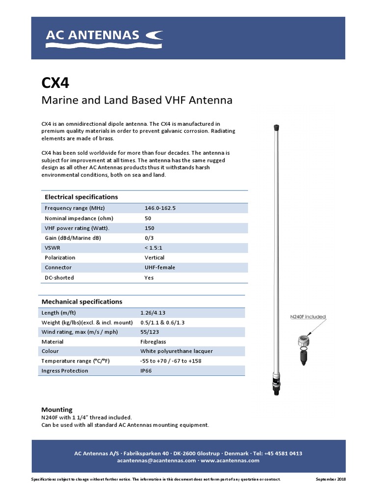 Cx4 VHF Antenna | PDF | Antenna (Radio) | Alternating Current