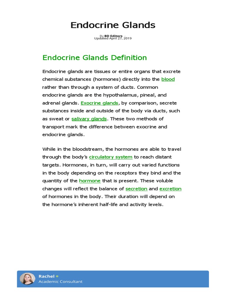 Endocrine Glands - Definition Examples Function Biology Dictionary ...