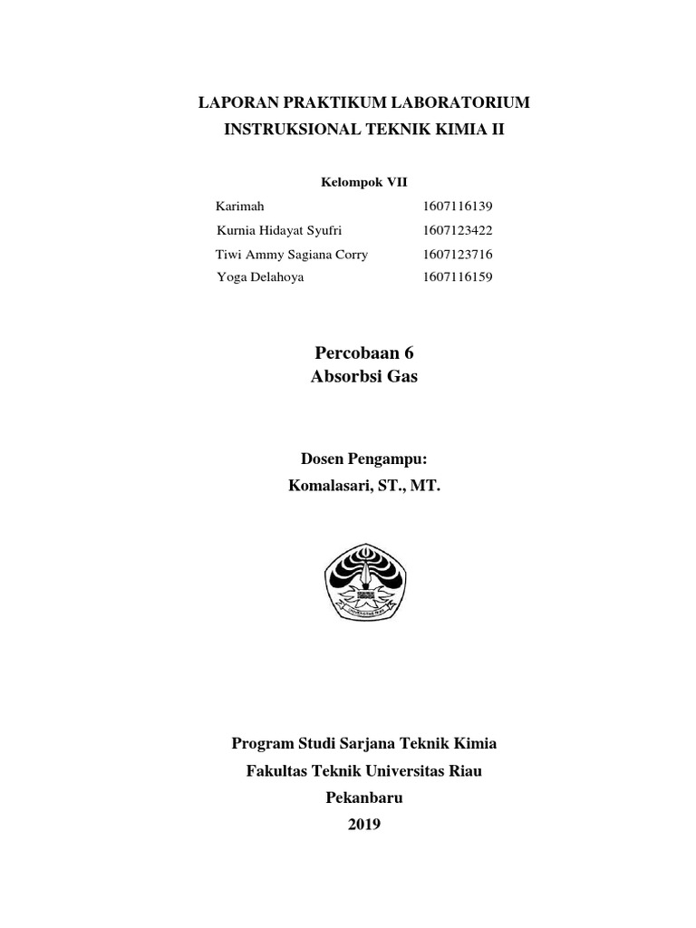 Pengukuran Efisiensi Absorbsi Gas CO2 Menggunakan Kolom Absorpsi | PDF